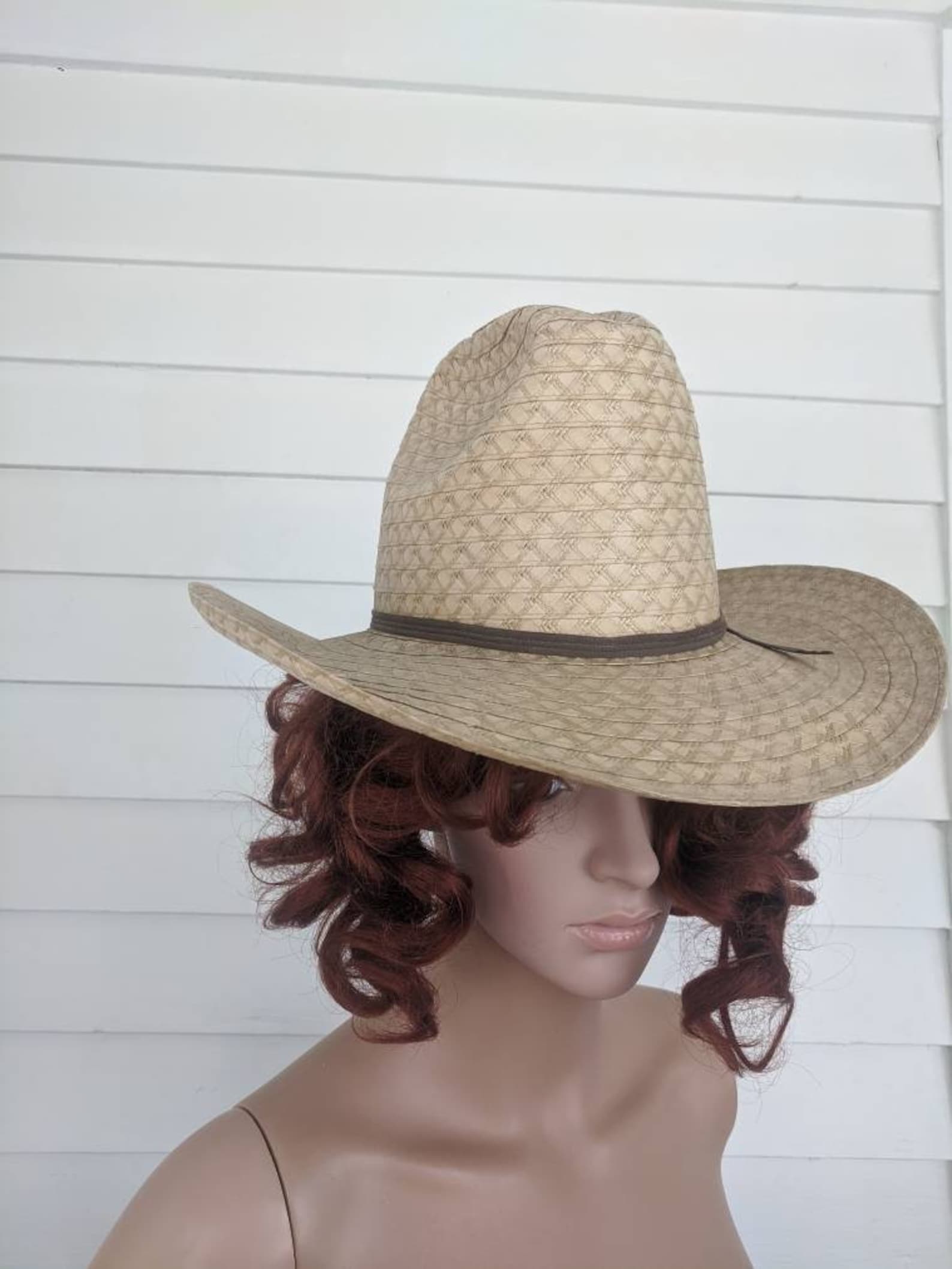 Bailey Straw Cowboy Hat Vintage Tall U Rollit Mens 6 3/4 USA | Etsy