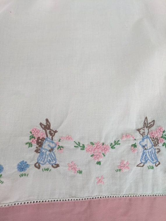 Embroidered Scrap Bunny Rabbit Embroidery 30s 1930s | Etsy