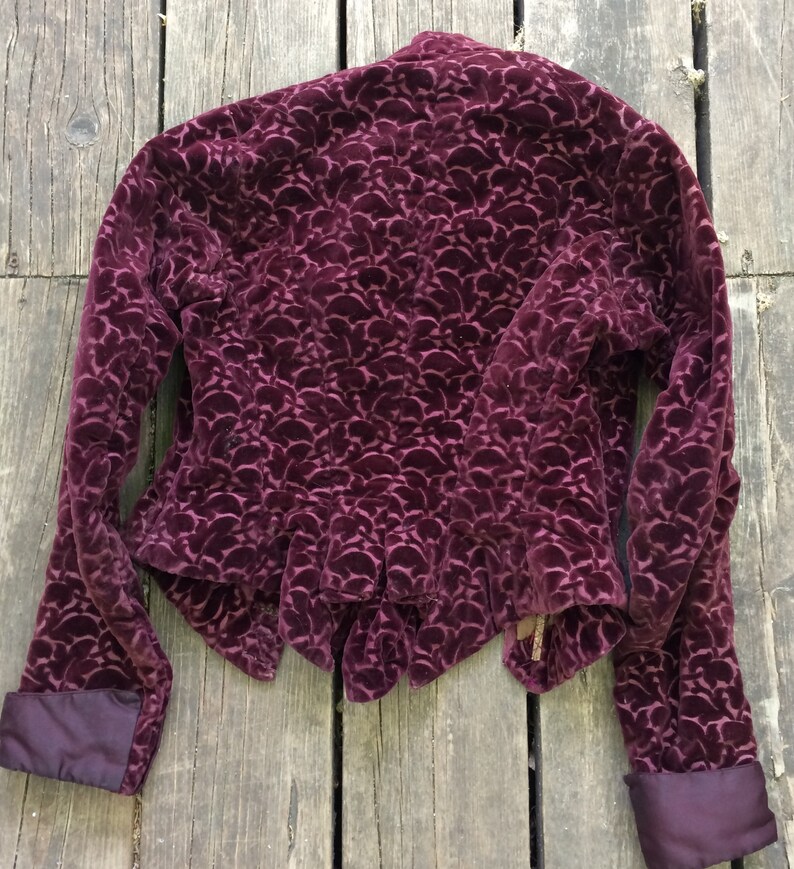 Victorian Jacket Purple Velvet Brocade 1800s Antique Vintage | Etsy