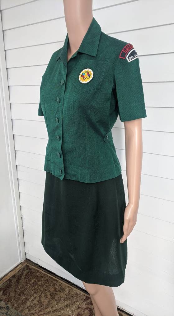 Vintage Girl Scouts Uniform 50s 60s Blouse 70s Skirt Green Etsy