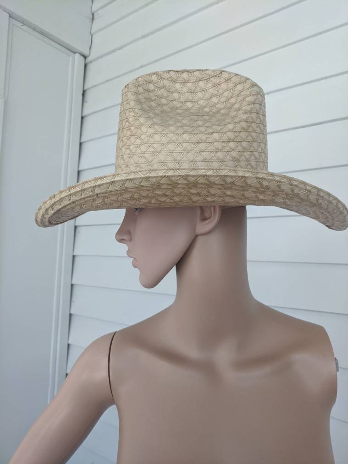 Bailey Straw Cowboy Hat Vintage Tall U Rollit Mens 6 3/4 USA | Etsy