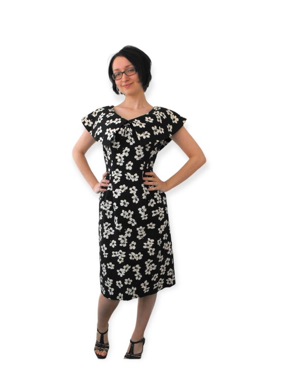 Edith Flagg Vintage Black Crimplene Dress - Gem