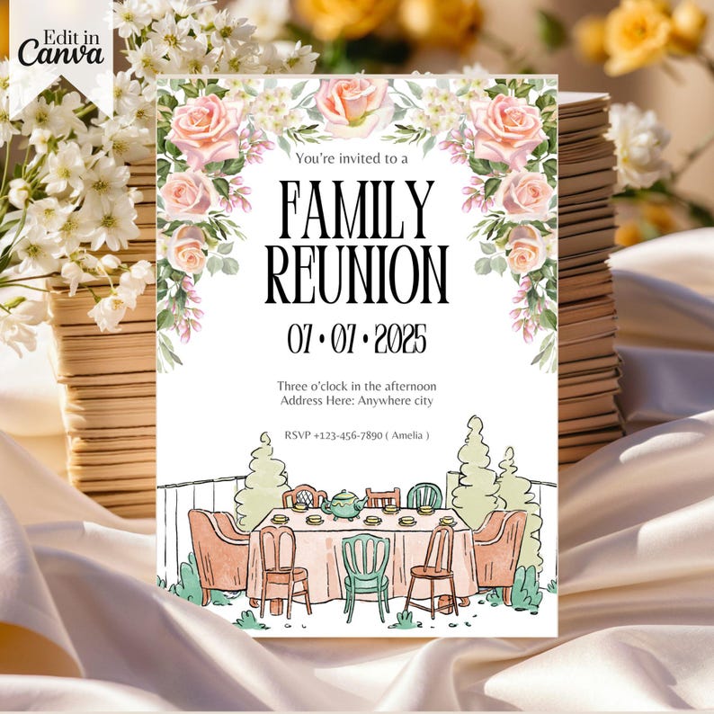 Family Reunion Invitation 2025: Editable Template (digital Download) - Etsy