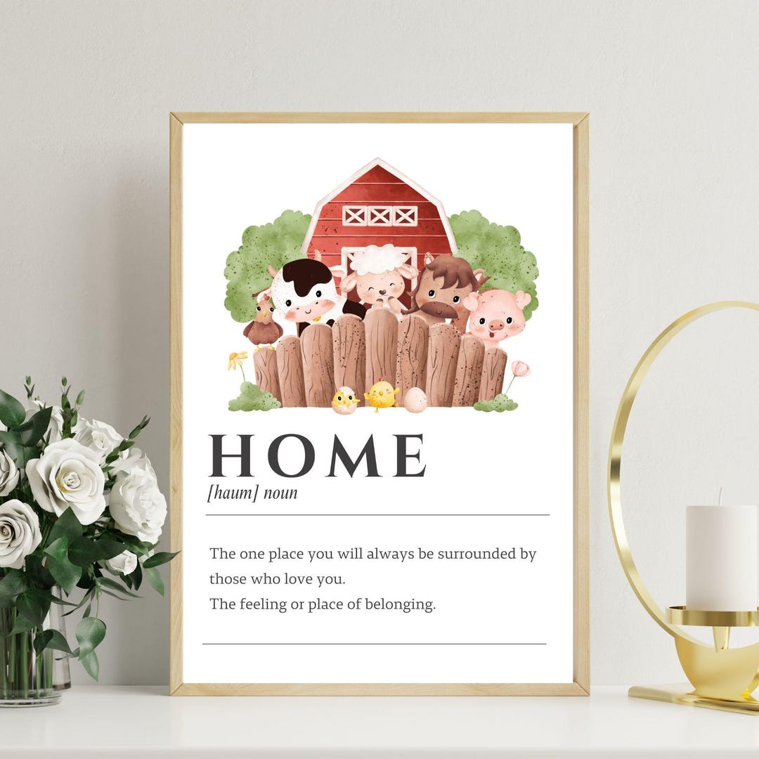 Animal Home Definition Printable Wall Art | Editable Home Room ...