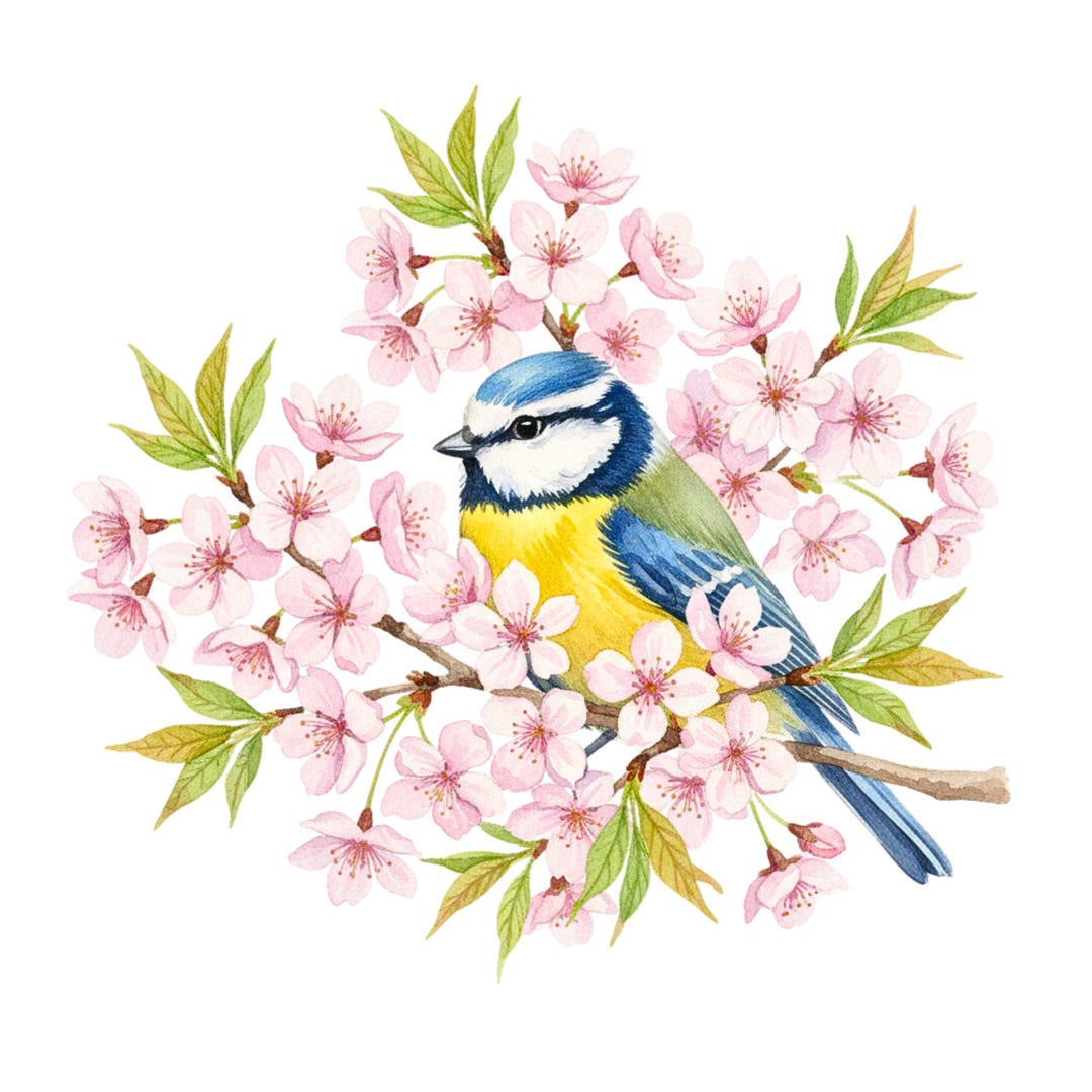 9 Floral Bird Clipart Bundle, Spring Birds Clipart, Printable ...