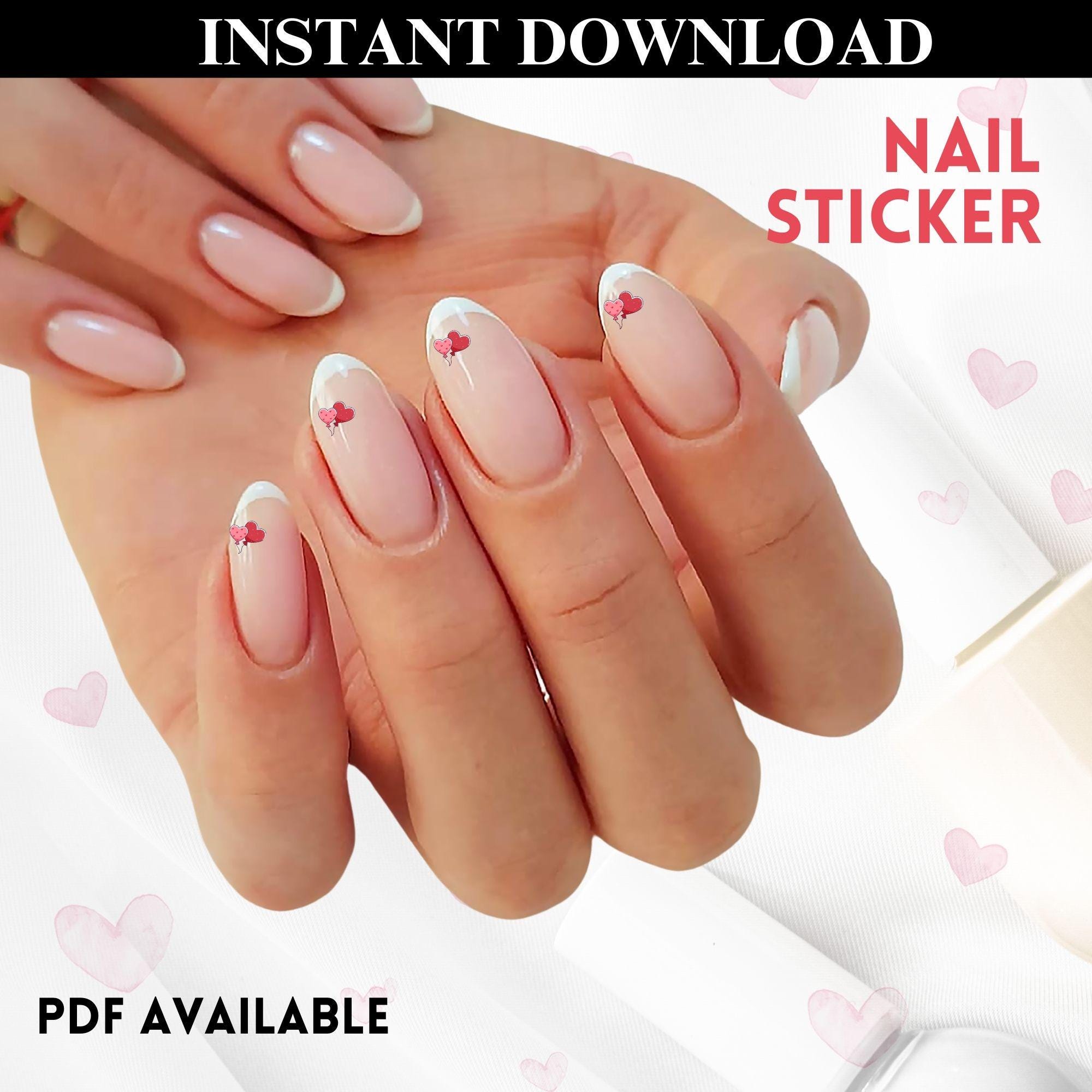 Printable Nail Stickers SVG Bundle, Nail Art Decals PNG, Cricut Nail ...