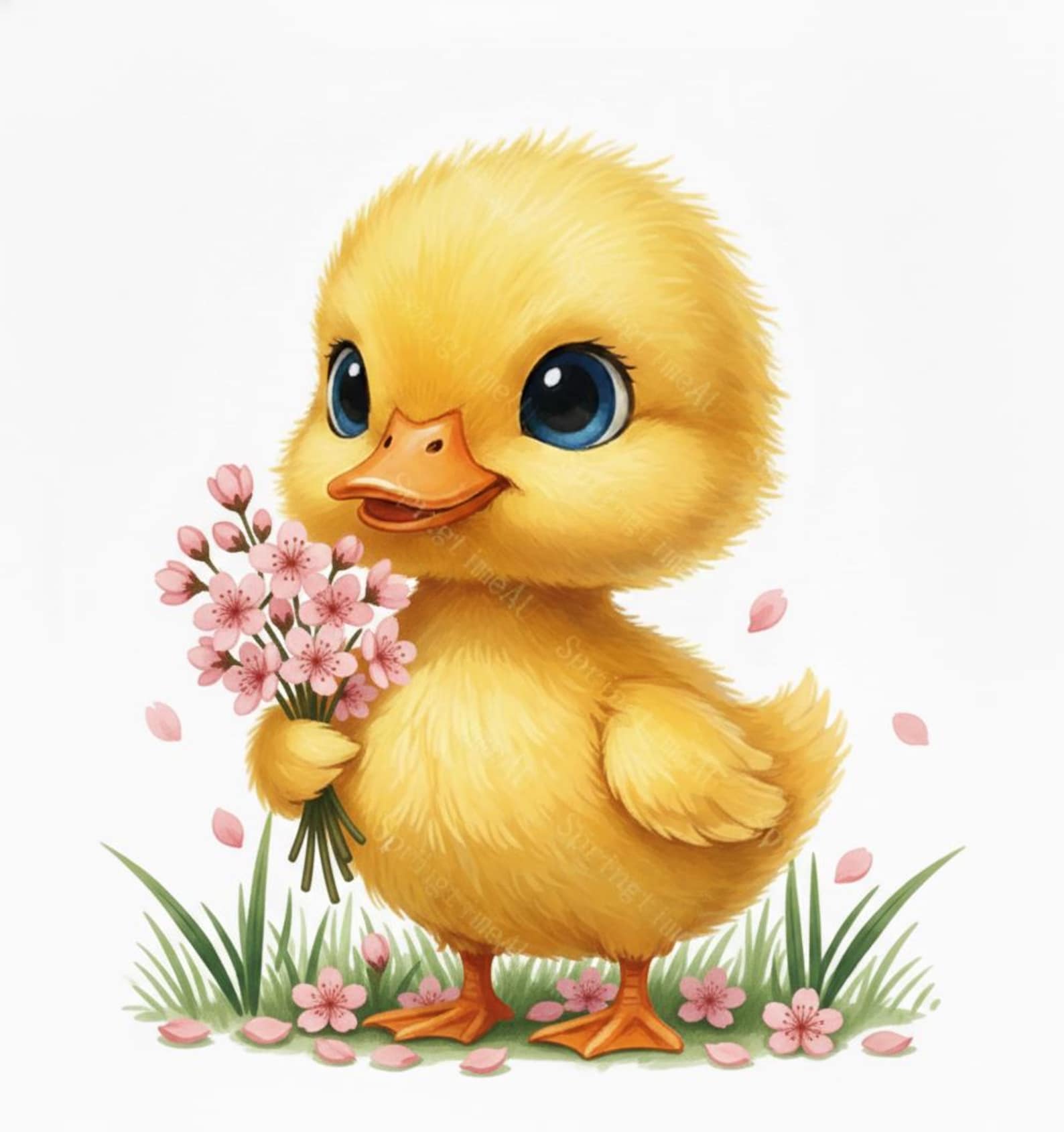 19 Spring Duck Clipart PNG Bundle, Floral Bouquet Duck, Cottagecore ...