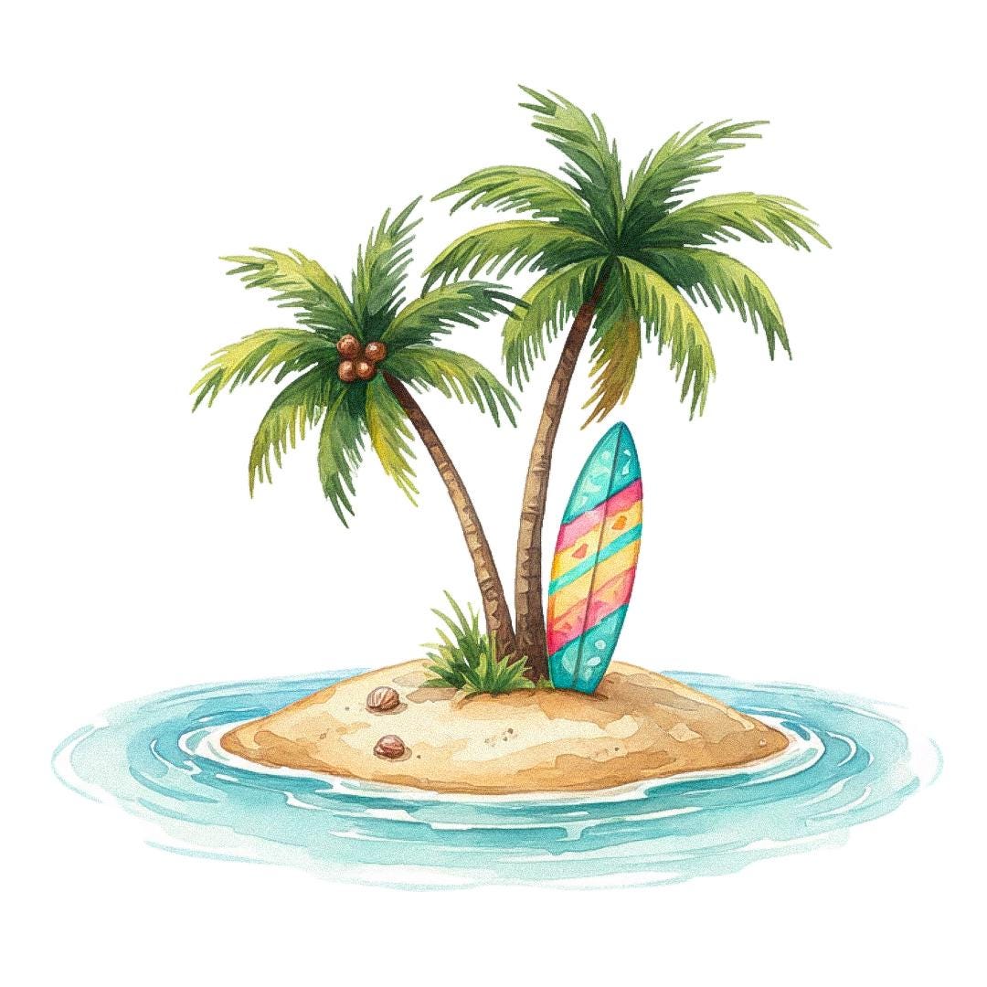 21 Hawaii Summer Surfboard Clipart PNG Bundle, Tropical Beach Design ...