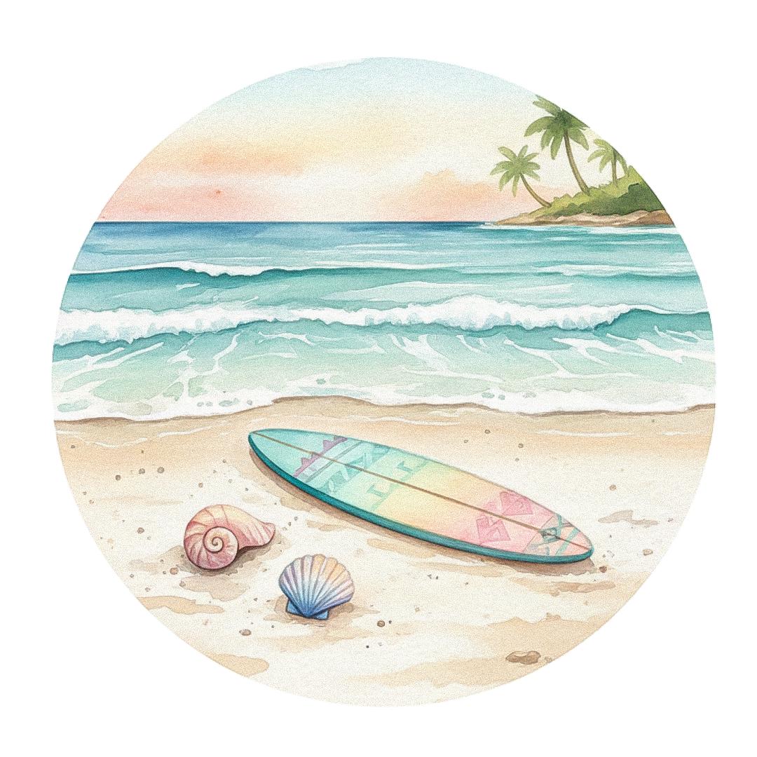 21 Hawaii Summer Surfboard Clipart PNG Bundle, Tropical Beach Design ...