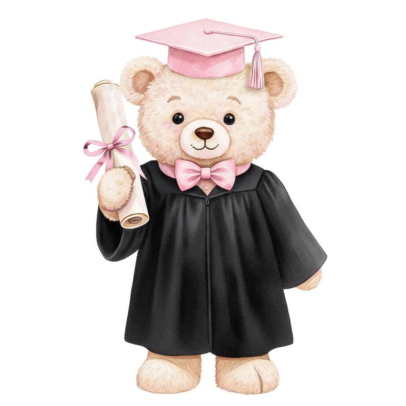 11 Pink Graduation Party Clipart PNG Bundle, Girl Grad Celebration ...