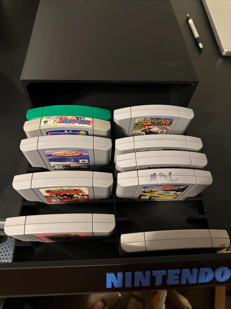 Nintendo N64 Game Storage Case 18 Cartridge Holder Case Box Drawer 3D ...