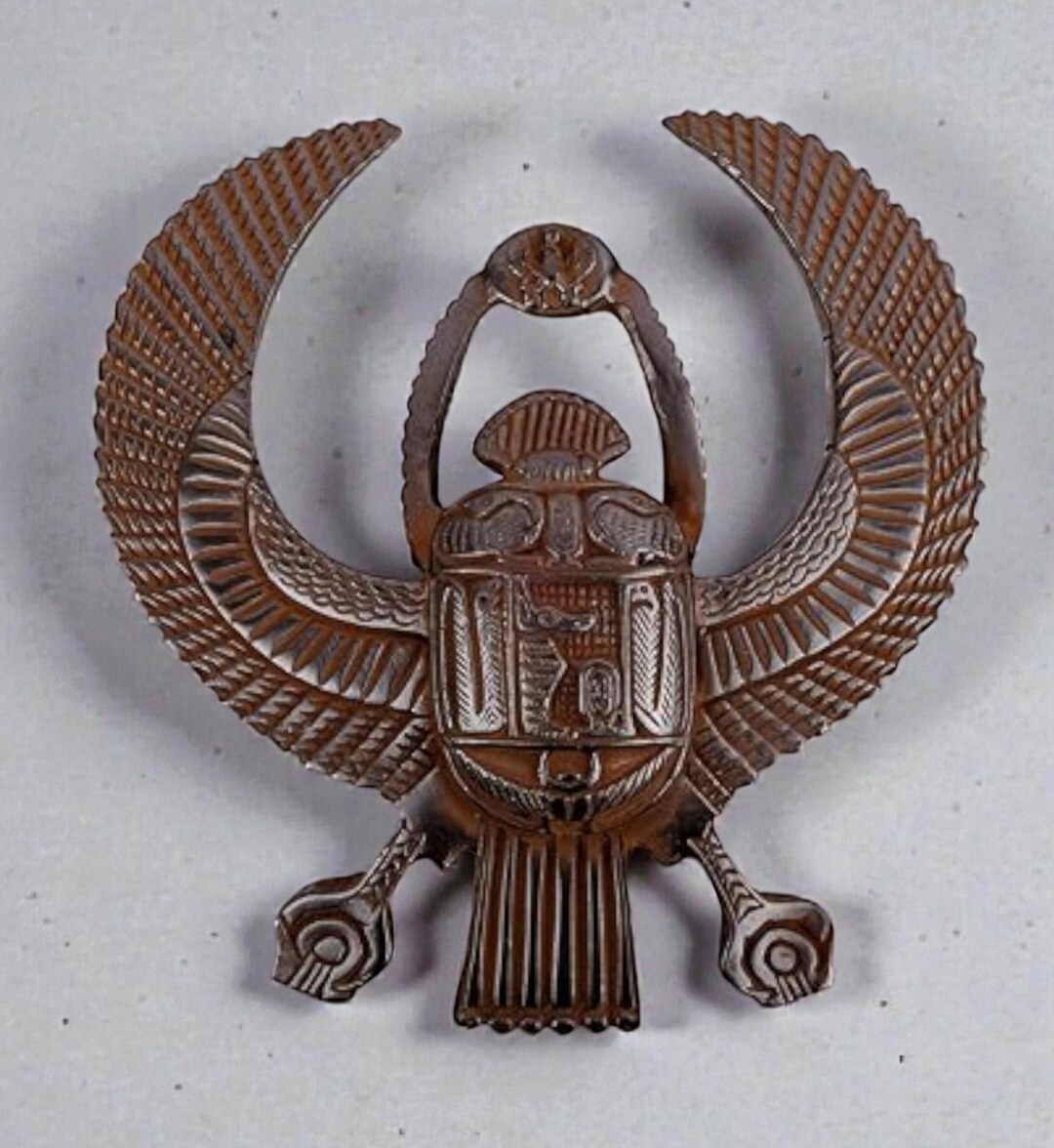 Winged Scarab Wall Decor • Egyptian Khepri Amulet • Ancient Egypt Home ...