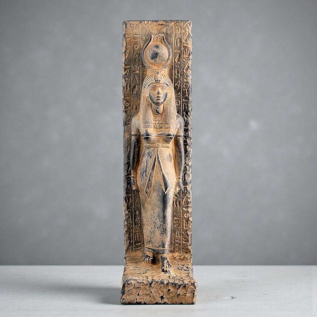 Egyptian Isis Statue • Ancient Goddess Statue • Stone-look Egyptian ...