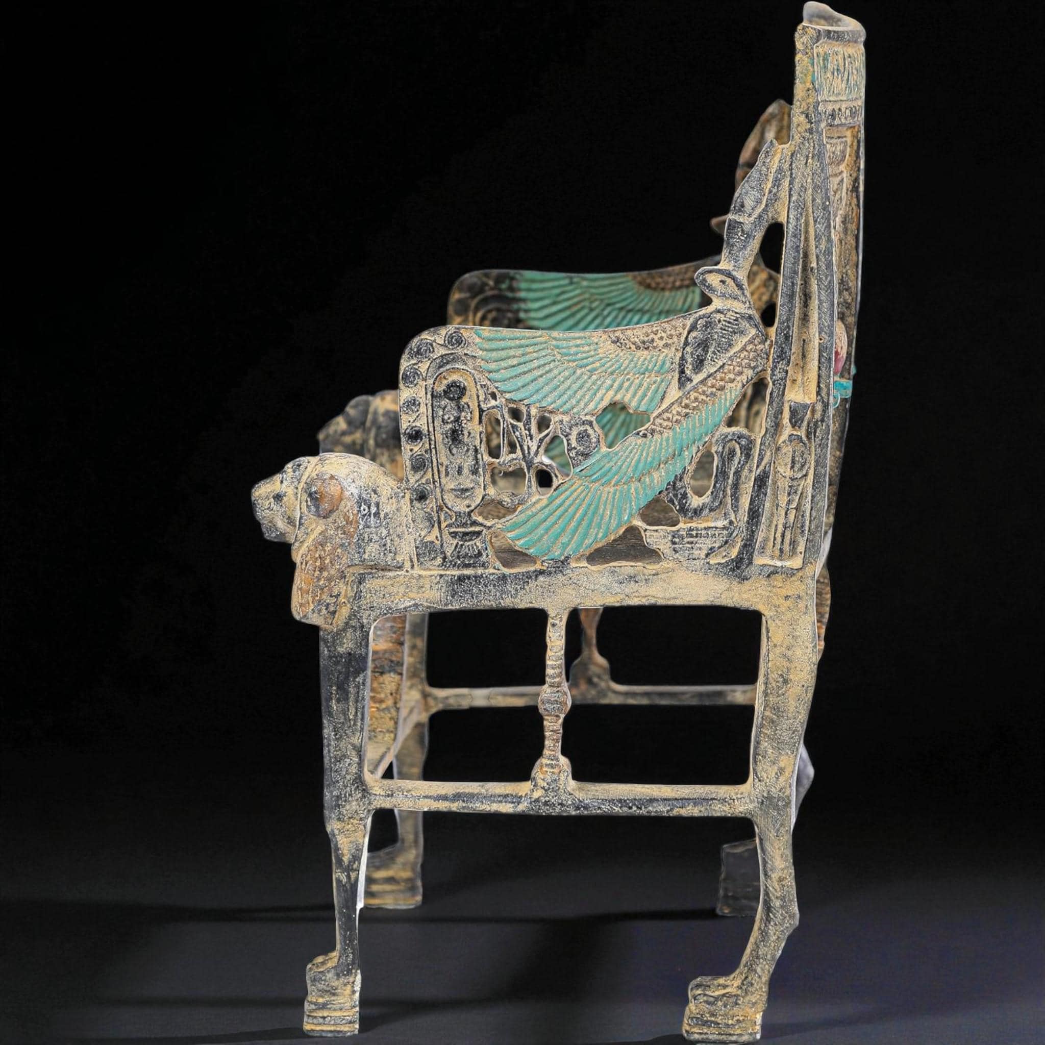 Regal Egyptian Pharaoh Throne Chair King Tut Style – Ancient Egypt Lion ...