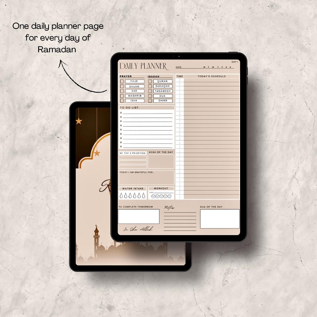 Ramadan Planner 2025, Digital Muslim 30 Day Planner, Ramadan Meal ...