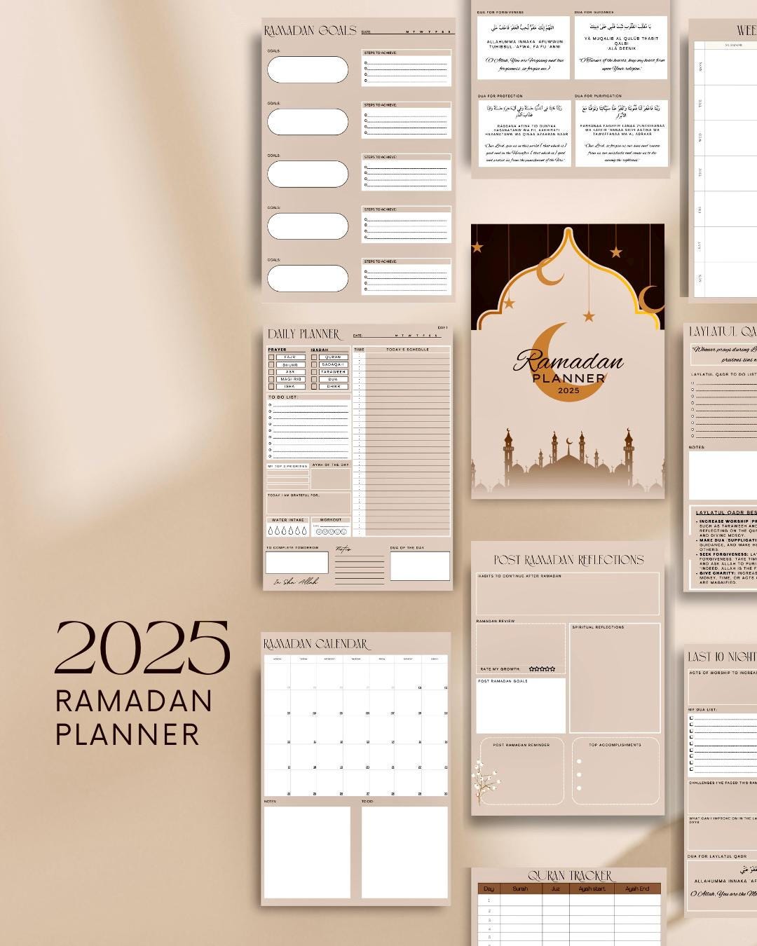Ramadan Planner 2025, Digital Muslim 30 Day Planner, Ramadan Meal ...