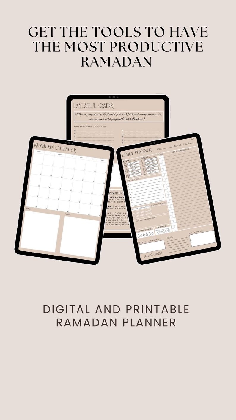 Ramadan Planner 2025, Digital Muslim 30 Day Planner, Ramadan Meal ...