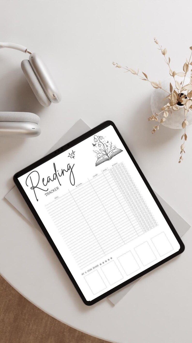 Digital Reading Tracker, Digital Reading Log, Reading Digital Planner ...