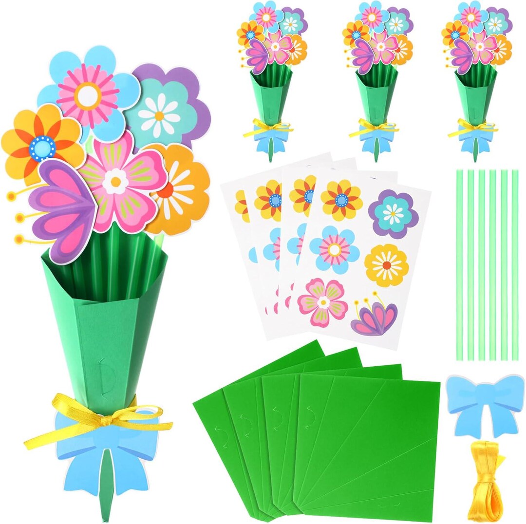 36 Sets Flower Bouquet Craft Kit DIY Floral Bouquet Kit Make Your Own ...