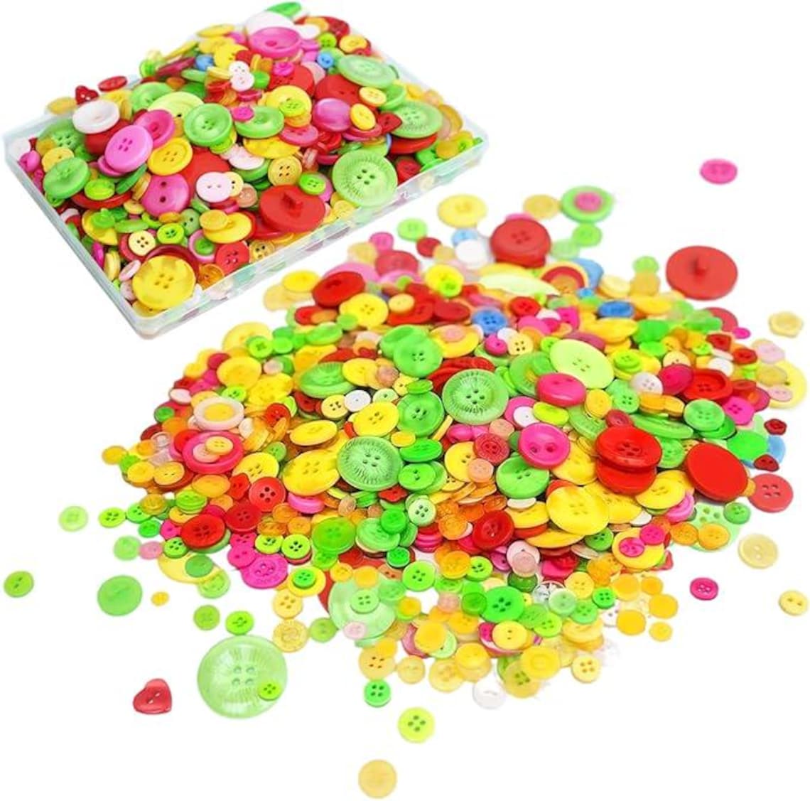 About 500-600PCS Assorted Buttons for Crafts, Mixed Color Buttons for ...