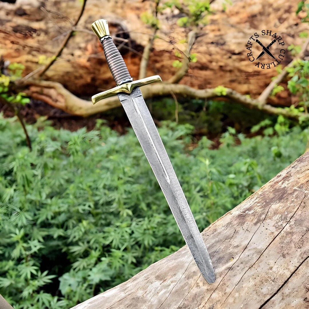 Handmade Damascus 22” Sword Short Sword Viking Sword Buster Sword, Gift ...