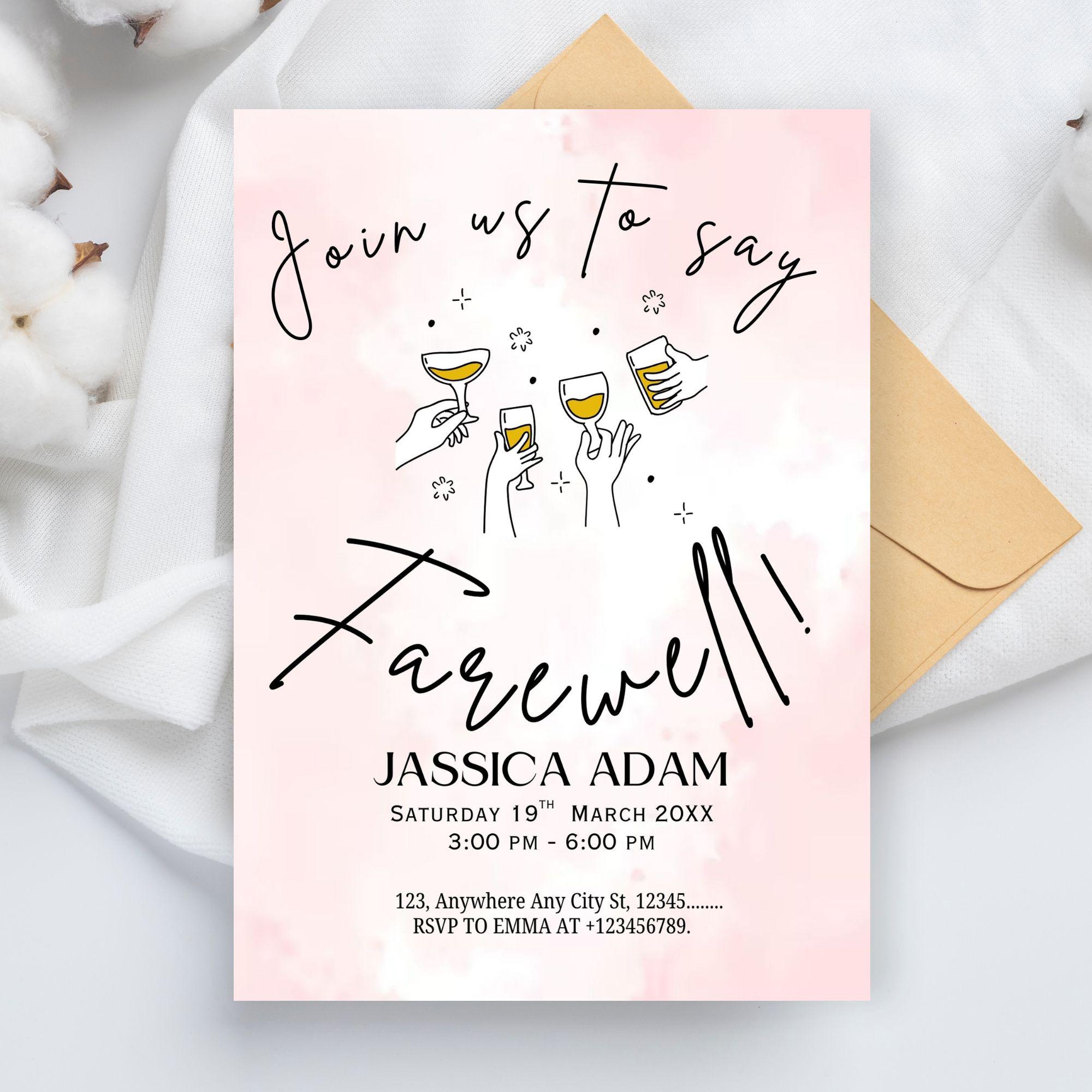 Editable Farewell Party Invitation, Going Away Party, See You Later ...