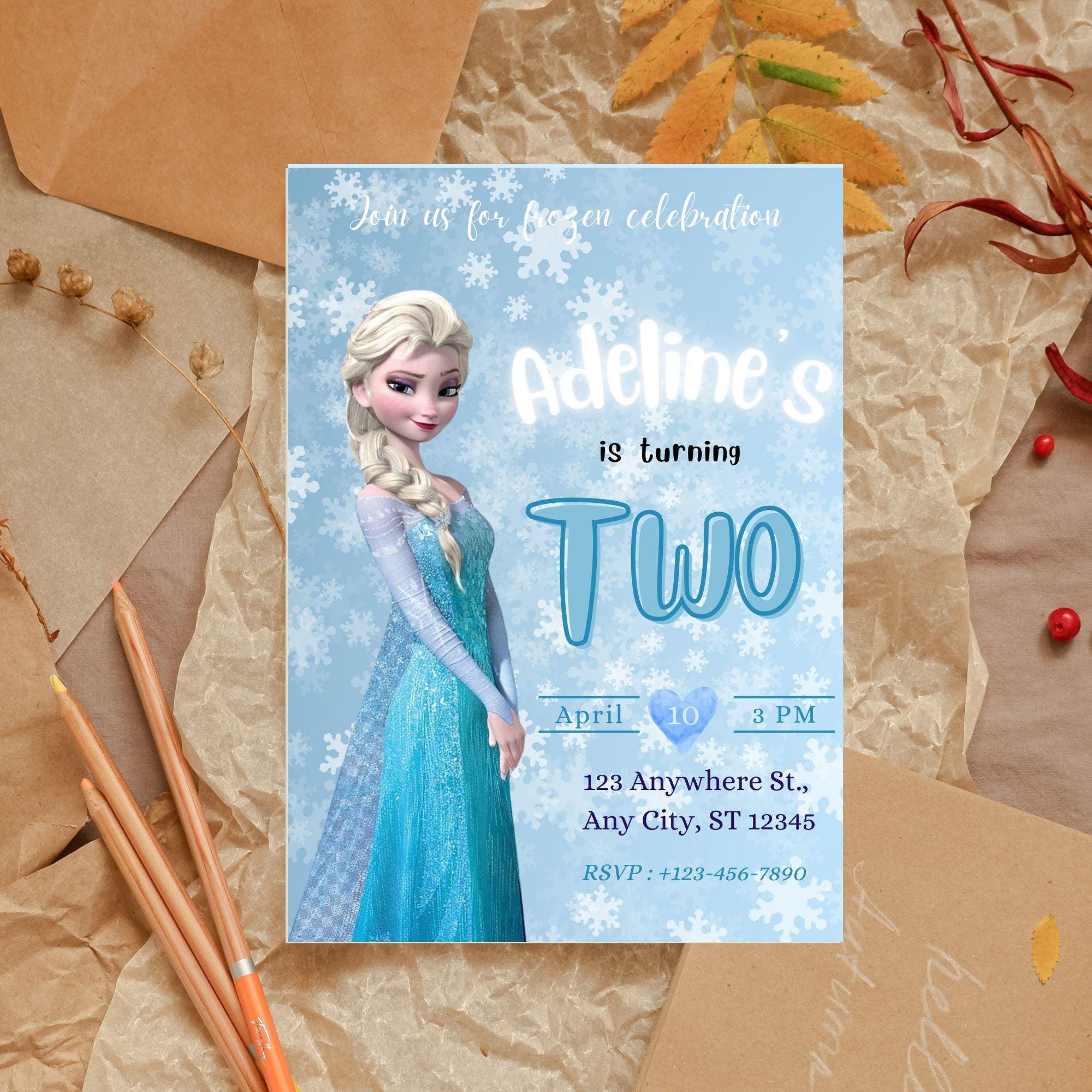 FROZEN Invitation Elsa Birthday Invitation Winter Snow Birthday ...