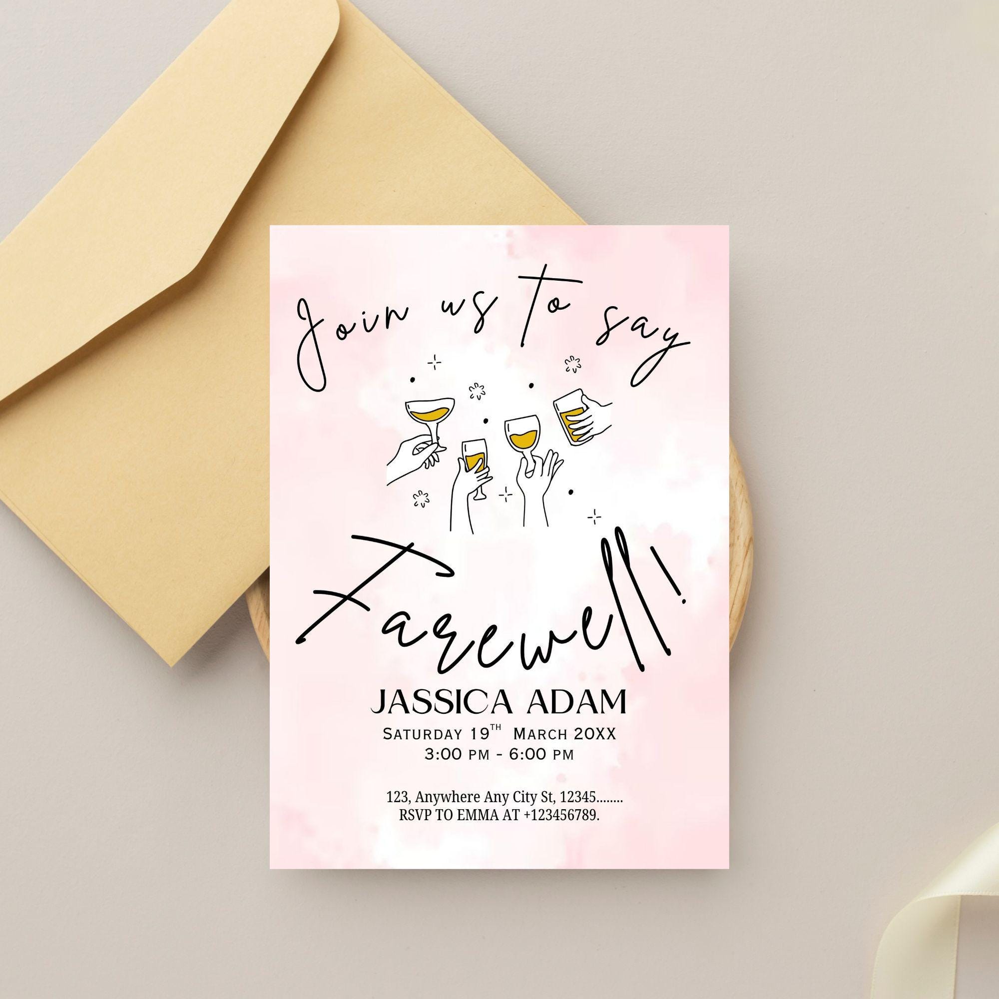 Editable Farewell Party Invitation, Going Away Party, See You Later ...