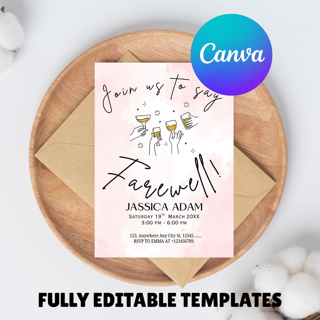 Editable Farewell Party Invitation, Going Away Party, See You Later ...
