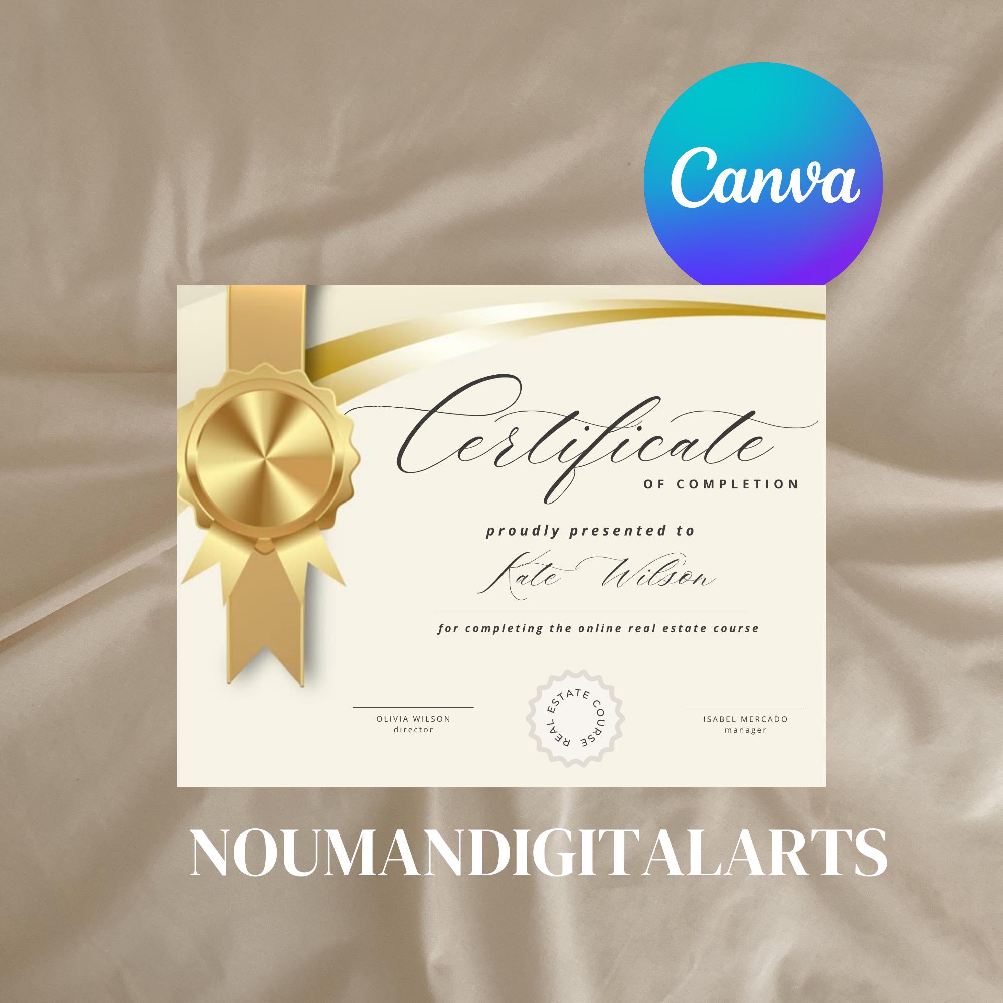 Certificate of Completion Template, Editable Training Certificate ...