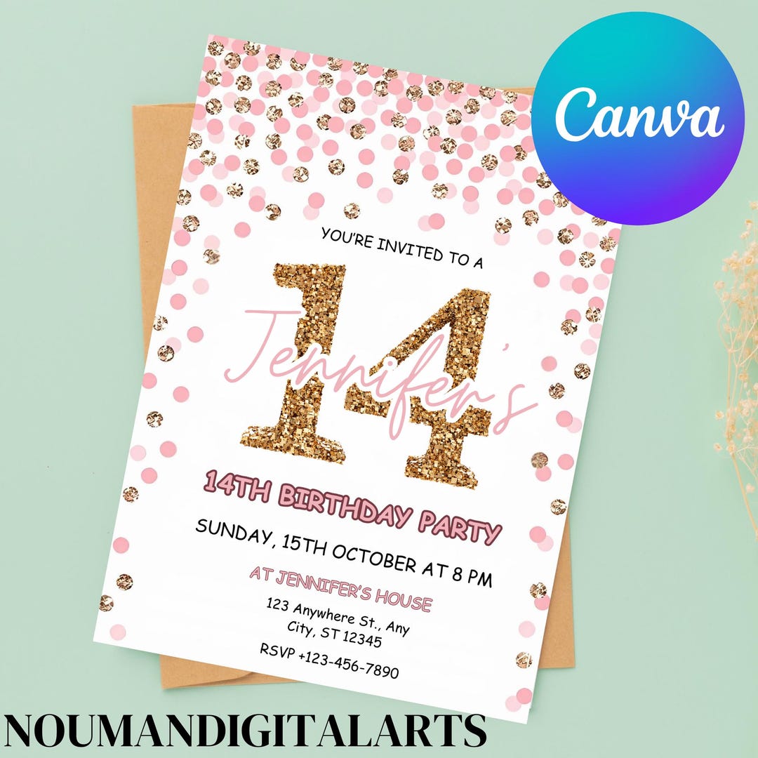 Editable Confetti Party Invitation Colourful Confetti Invite Birthday ...