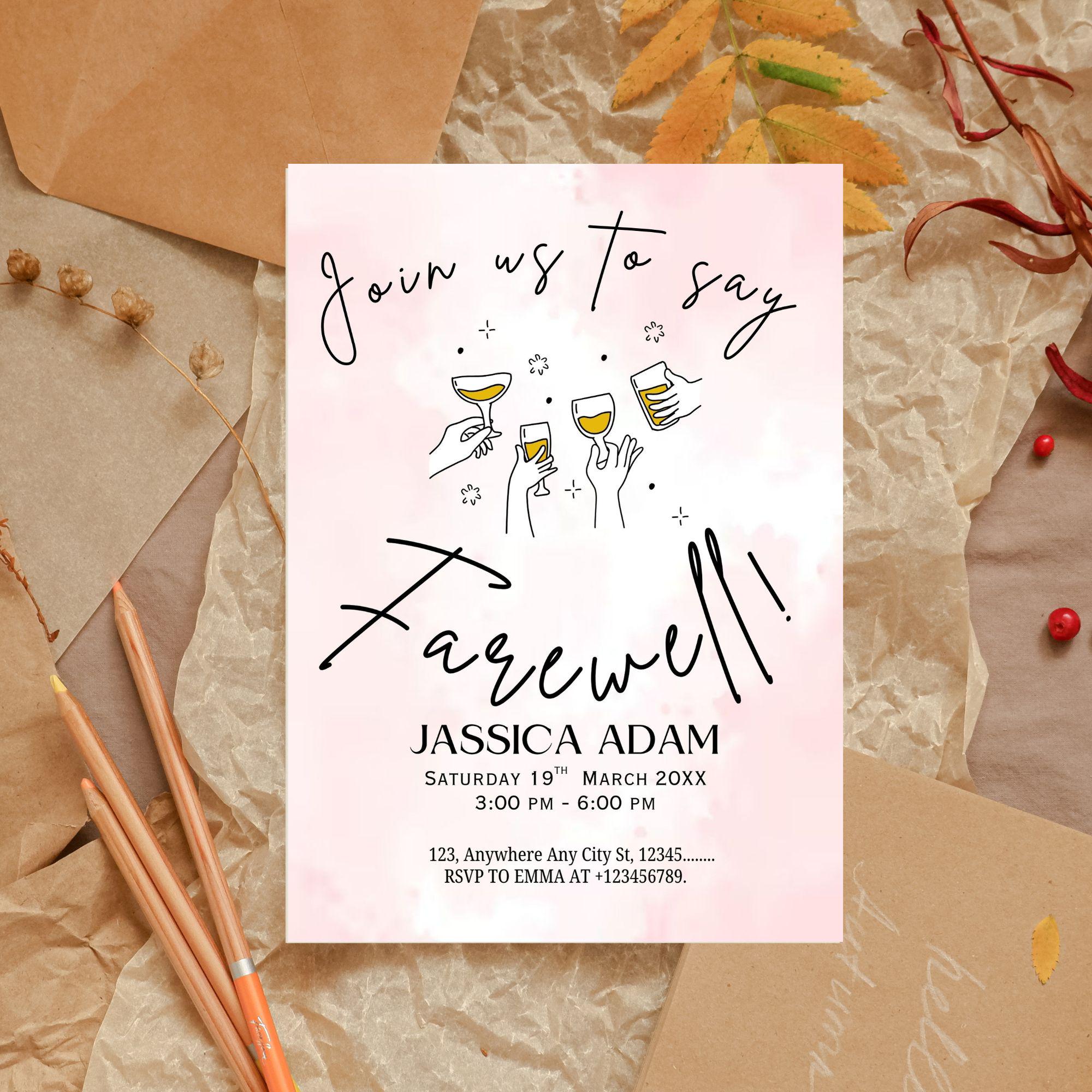 Editable Farewell Party Invitation, Going Away Party, See You Later ...