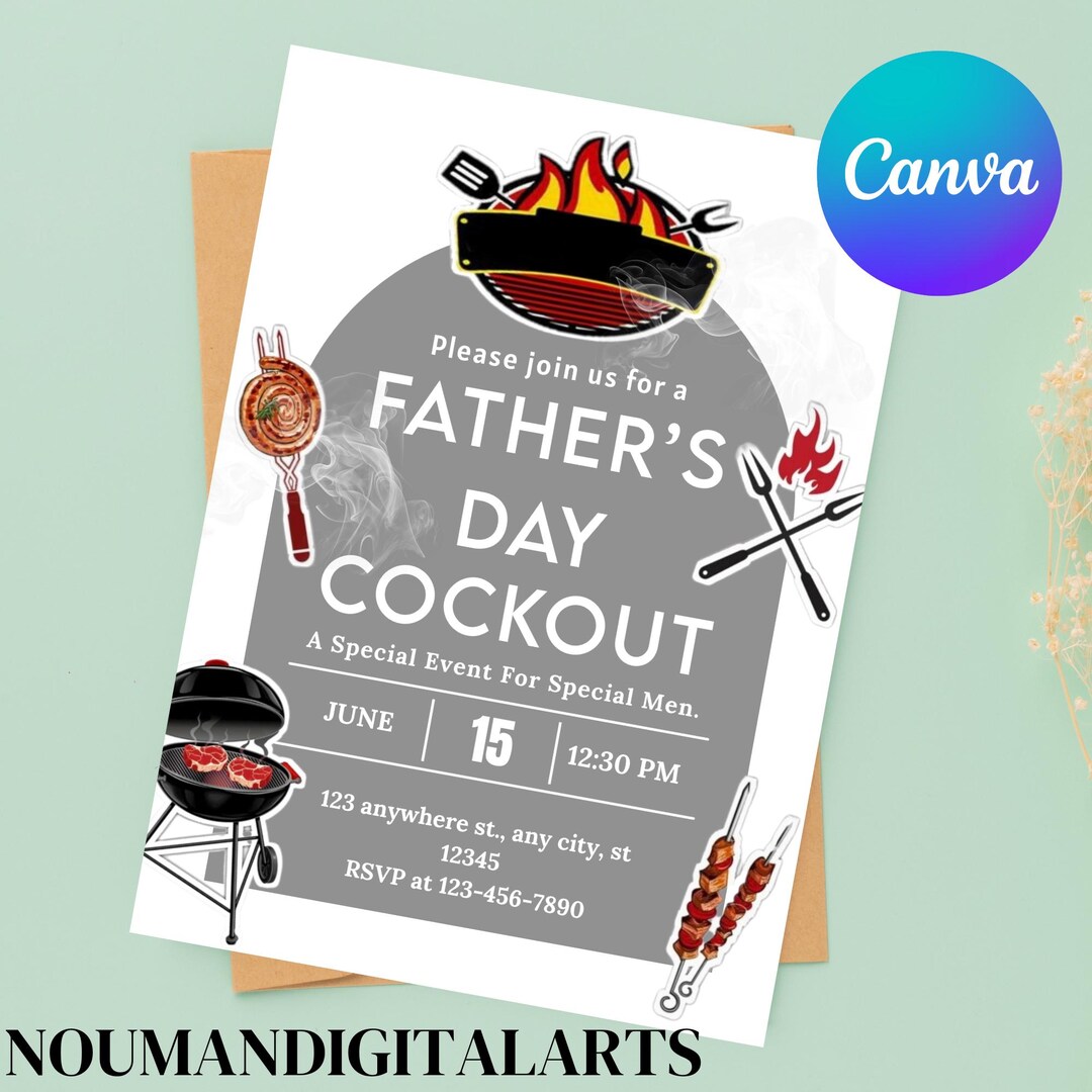 Editable Father's Day Invite, Fathers Day Invitation, Fathers Day ...