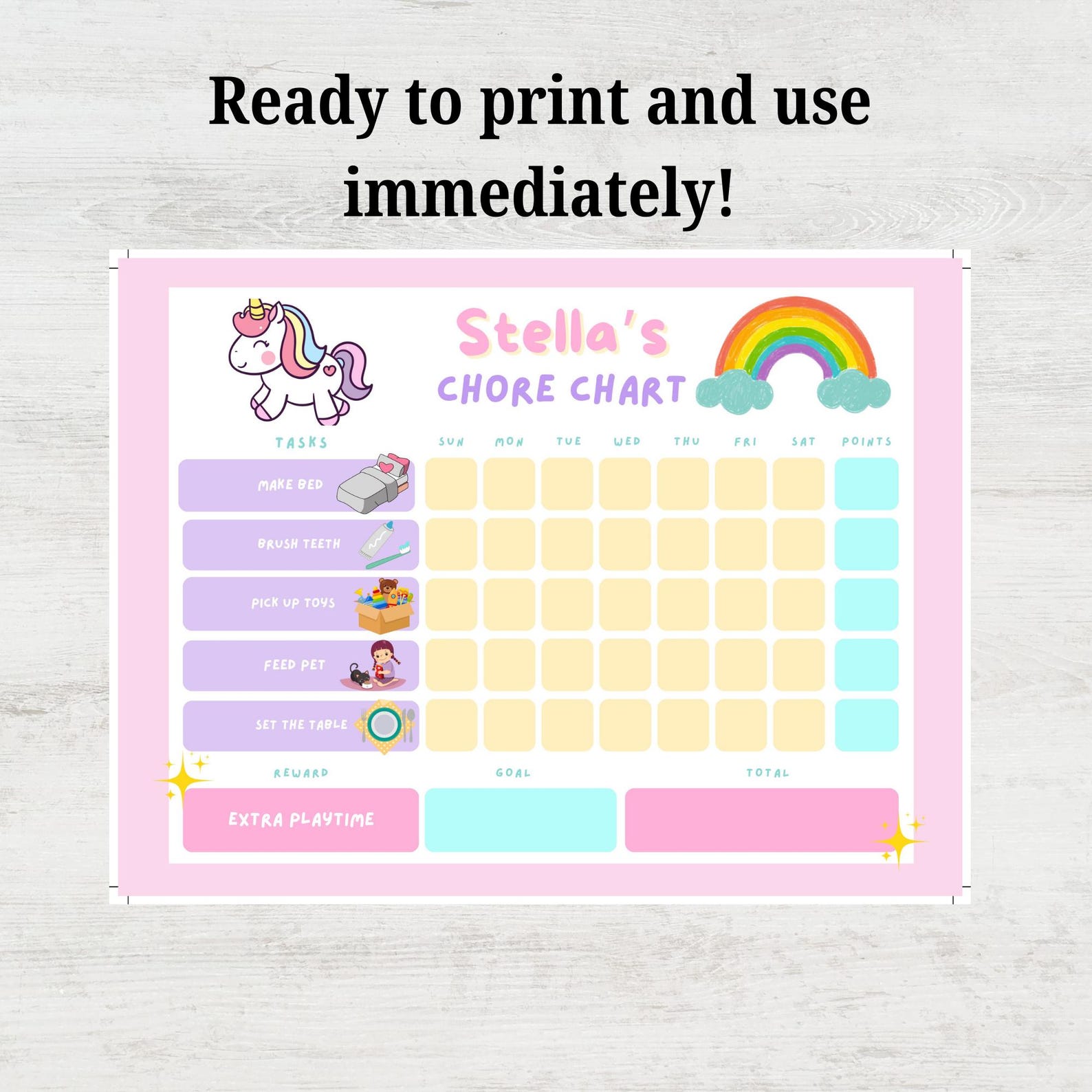 Daily Routine Chart for Toddlers, Printable Chore Chart for Kids ...