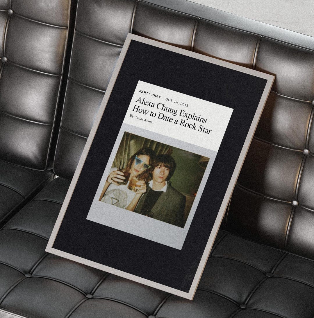 Alexa Chung Alex Turner Printable Wall Art / Rockstar Girlfriend Print ...