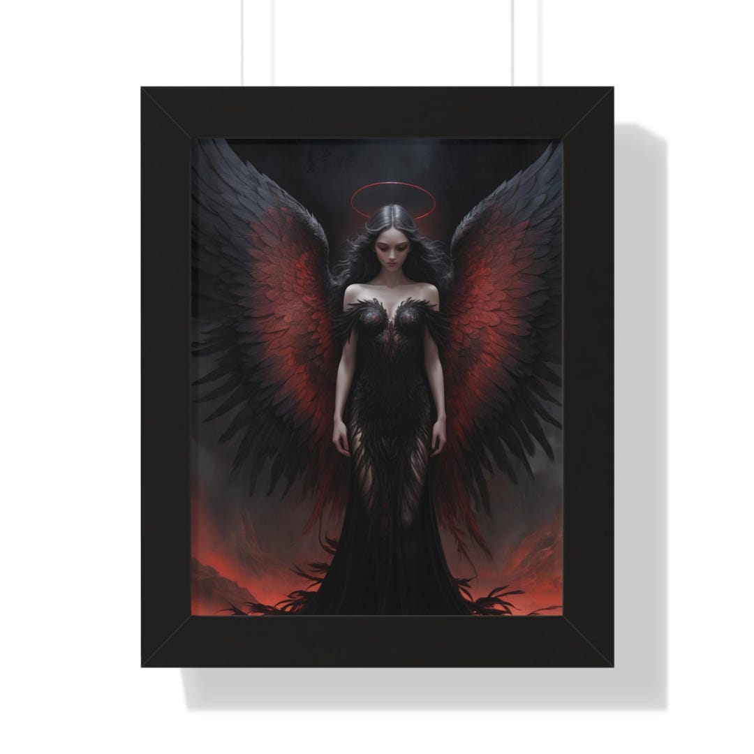 Vertical Poster, Portrait of a Fallen Angel Print, Wall Art Decor ...