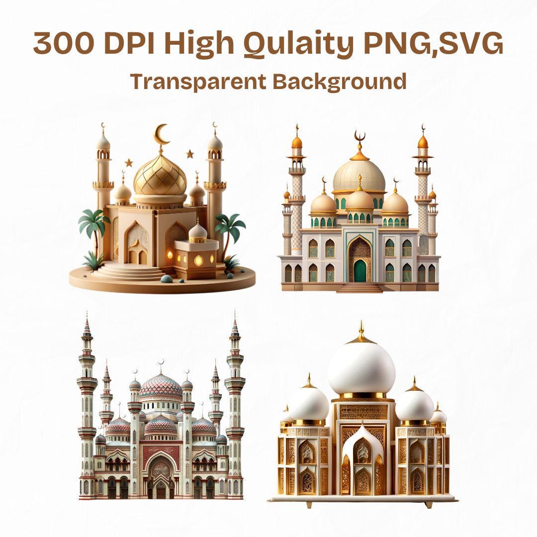 Ramadan & Eid Mubarak PNG Clipart Bundle – Islamic Sublimation Designs ...