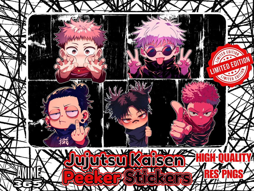 Jujutsu Kaisen Peeker Sticker Pack | JJK Anime Car Window Decal | Gojo ...