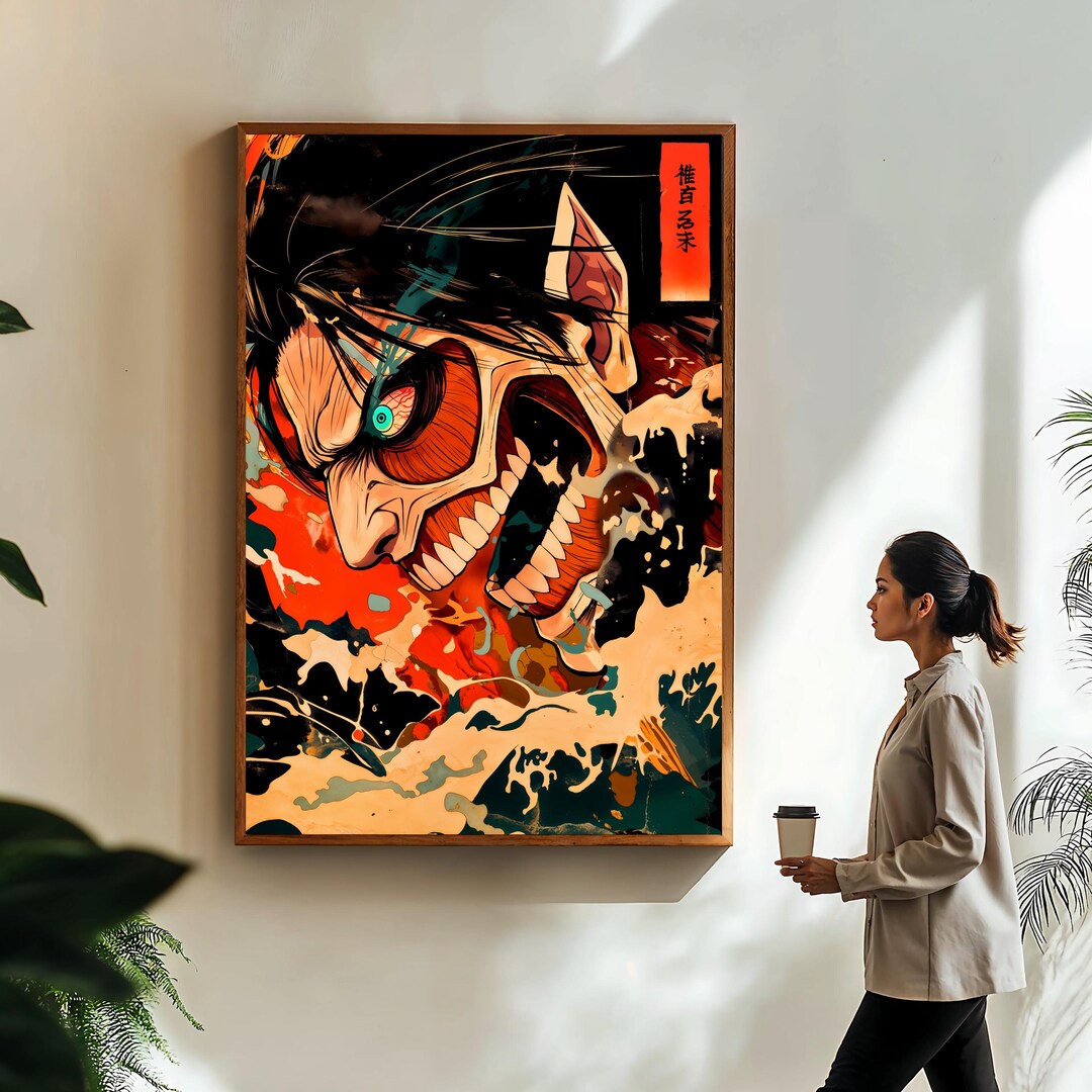 Titan Digital Art Print | Bold Anime Print | High-quality PNG | Instant ...
