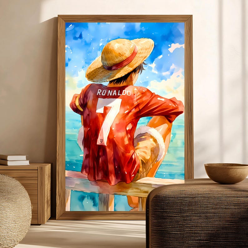 Limited Edition Luffy in Ronaldo Jersey|one Piece X Cristiano Ronaldo X ...