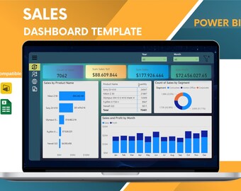 Power BI Dashboard Template, Sales Dashboard Templates for Data ...