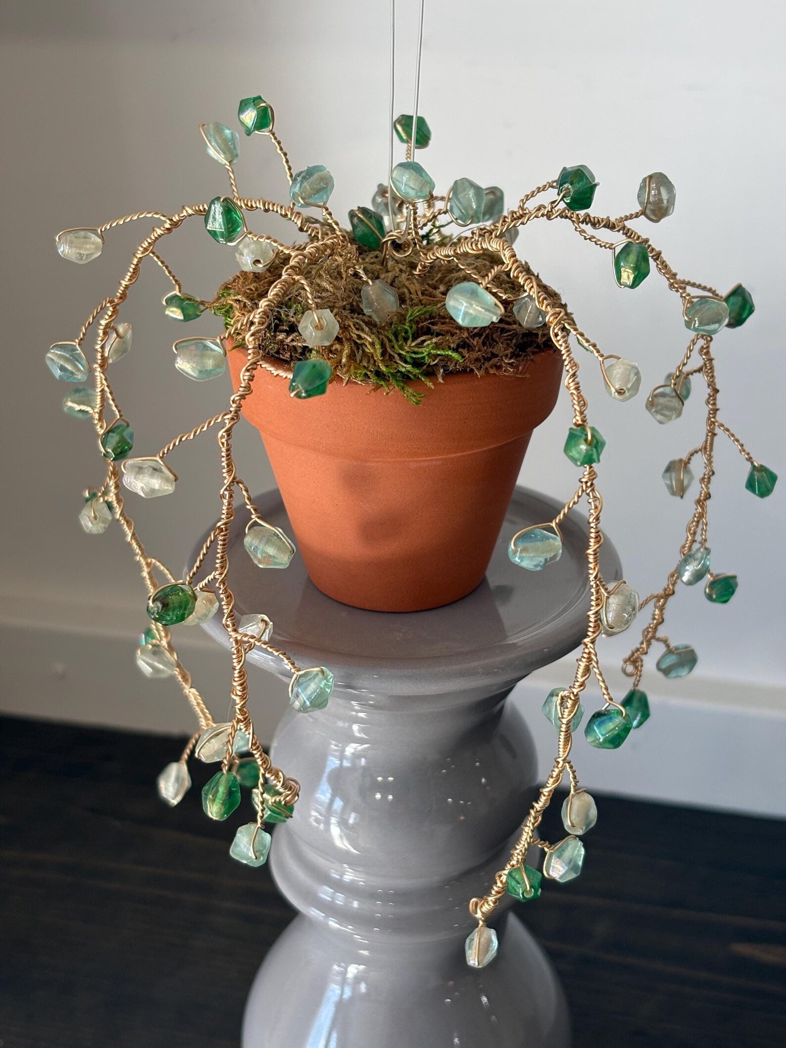 Beaded Succulent Suncatcher Plant, Forever Succulent, String of Pearls, Crystal Decor, Plant ...