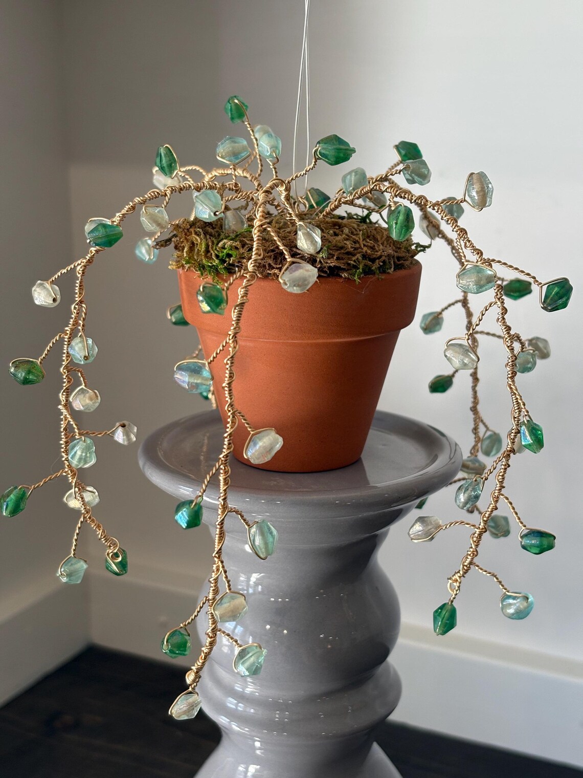 Beaded Succulent Suncatcher Plant, Forever Succulent, String of Pearls, Crystal Decor, Plant ...