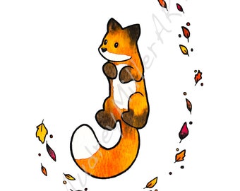 Fox in the Wind 5x7 Art Print - Etsy