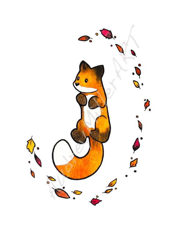 The Fox in The Wind 5x7 Print | Etsy