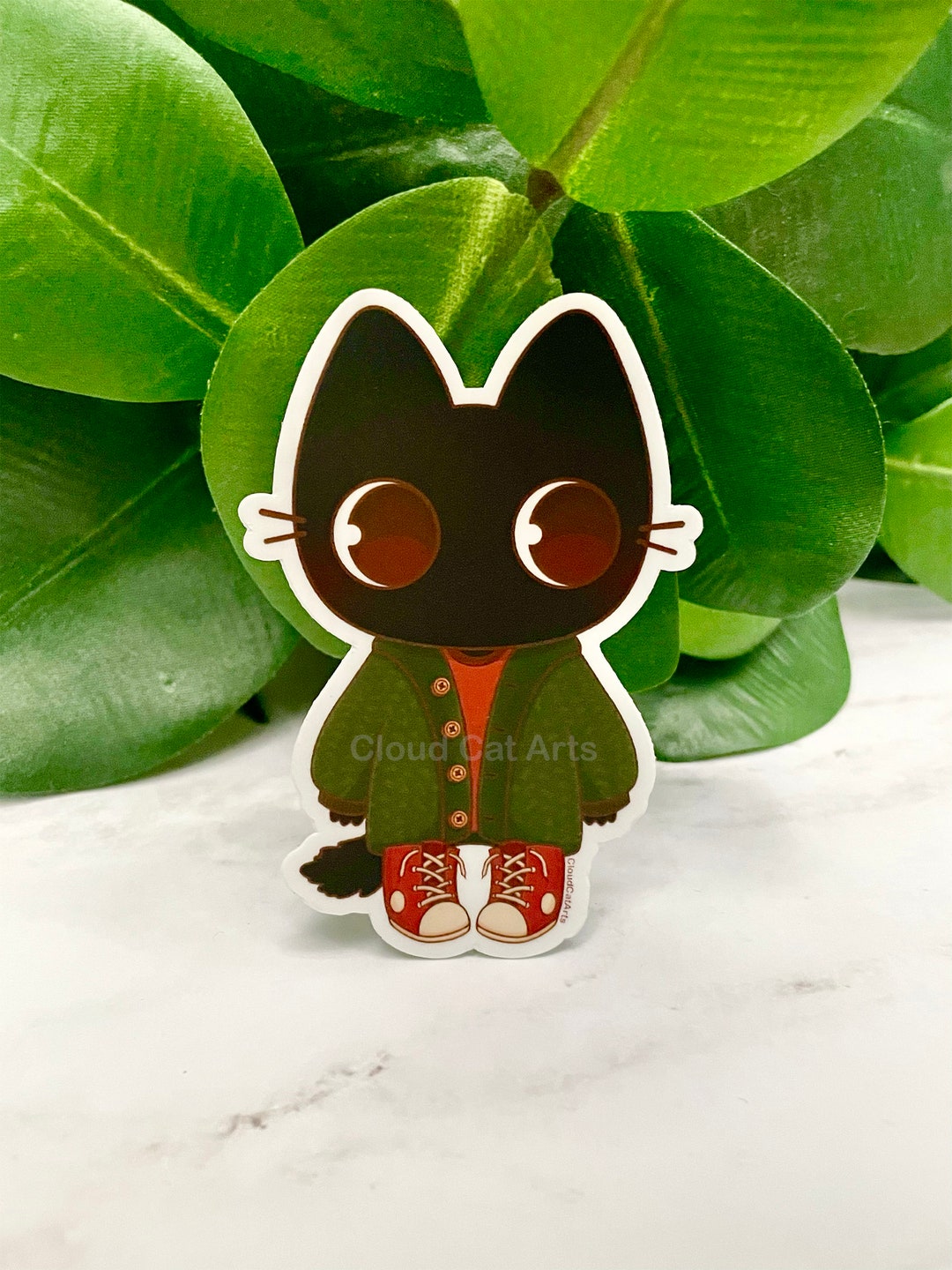 Milo Matte Die Cut Vinyl Sticker Black Cat Kitty Autumn Fall Cozy ...
