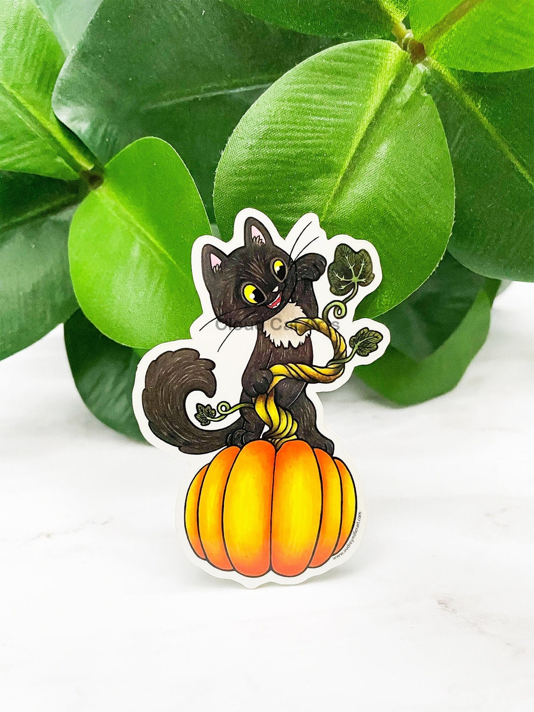 Lil' Pumpkin Kitty Die Cut Vinyl Weather Resistant UV Protected Black ...