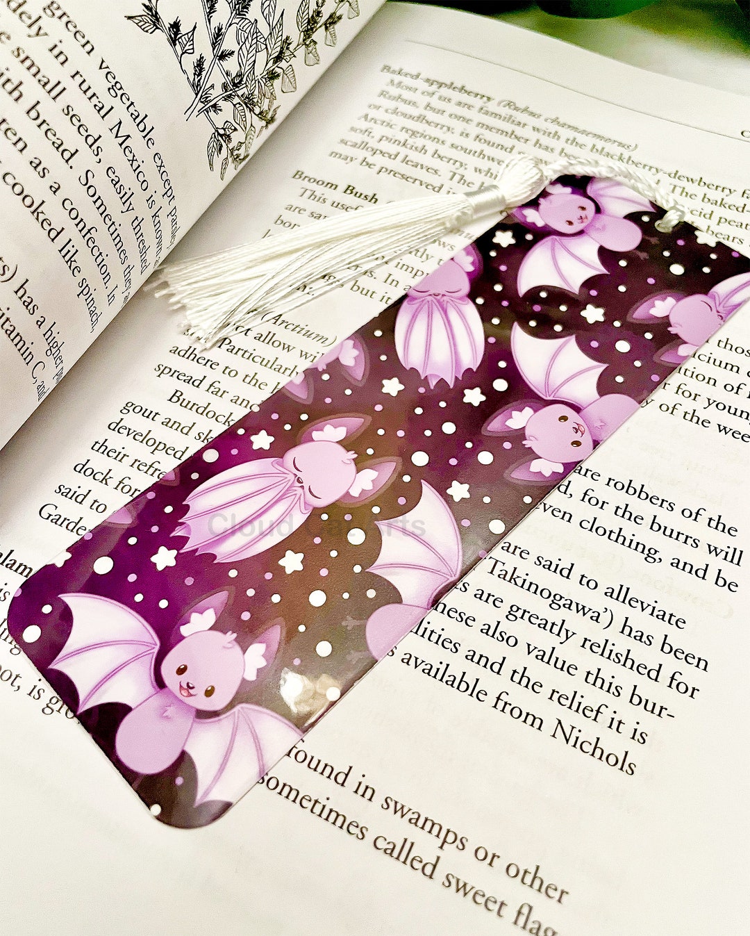 Bitty Bats Bookmark Handmade laminated With Tassel Cute Kawaii ...
