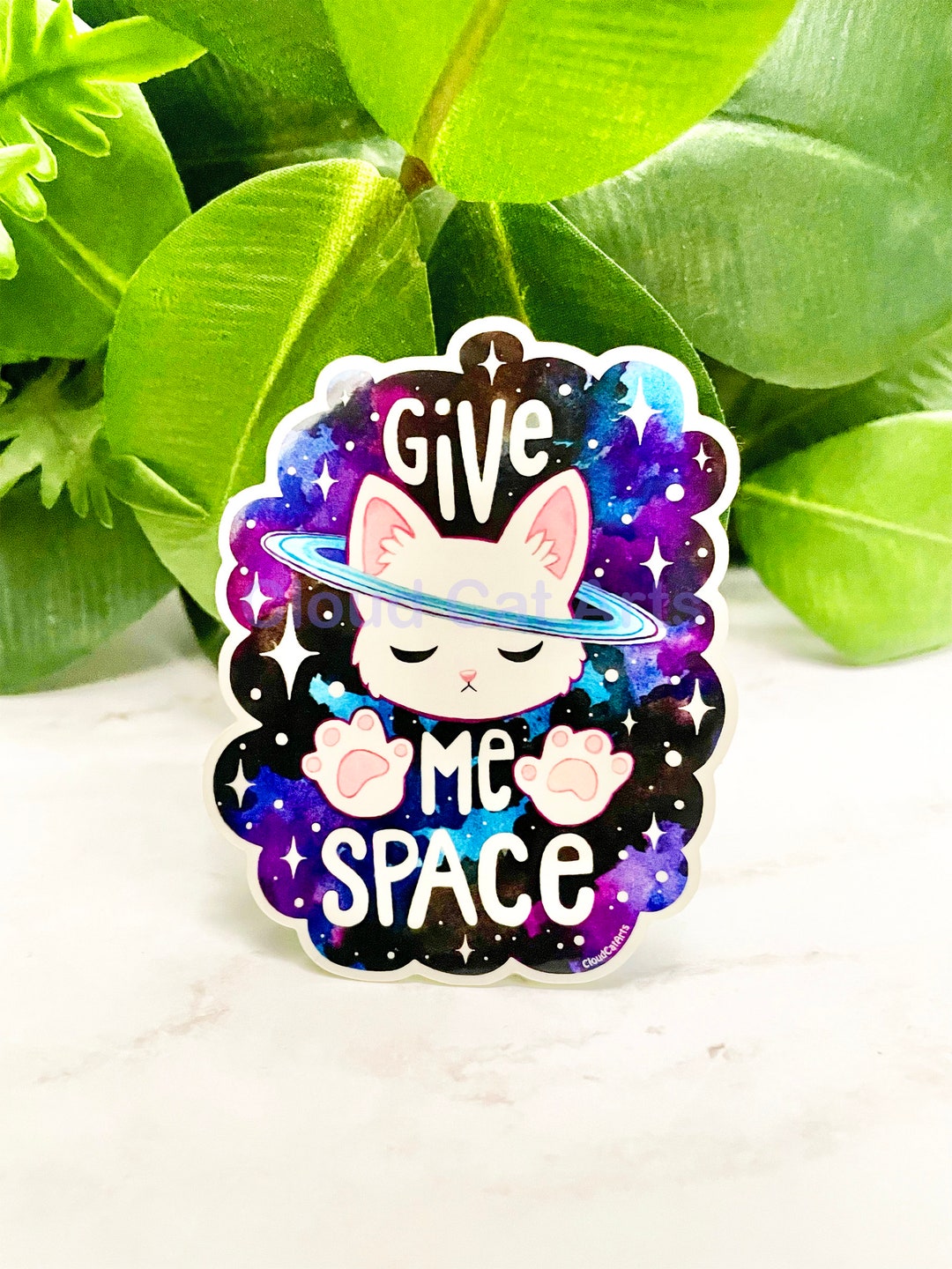 Give Me Space White Kitty Die Cut Vinyl Weather Resistant UV Protected ...