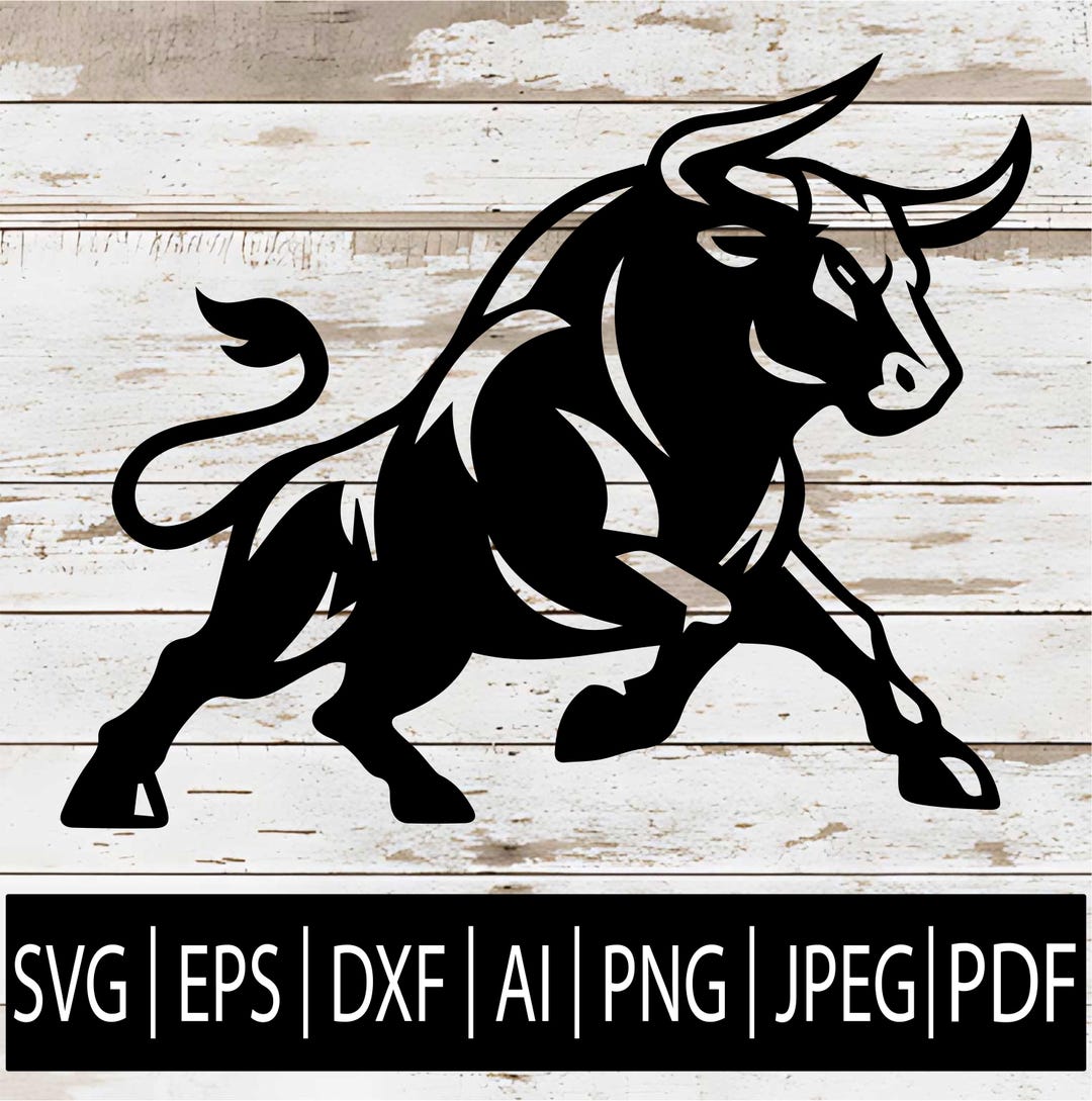 Charing Bull Mascot SVG - Middle High School Sports Team Logo Design ...